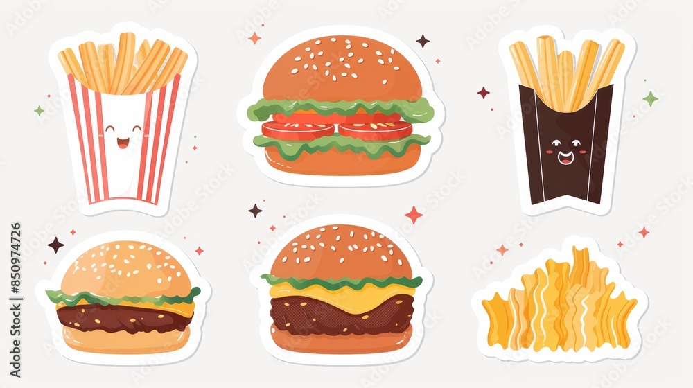 Animated sticker of a juicy cheeseburger with melted cheese, lettuce ...