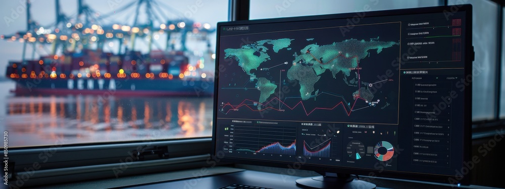 Digital Shipping Dashboard: An interactive digital dashboard displaying ...