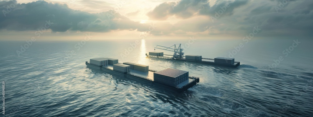 Floating Logistics Platforms: Large, floating platforms in the ocean ...