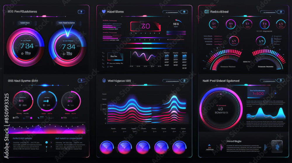 Engaging infographic without text, using vibrant gradients and modern ...