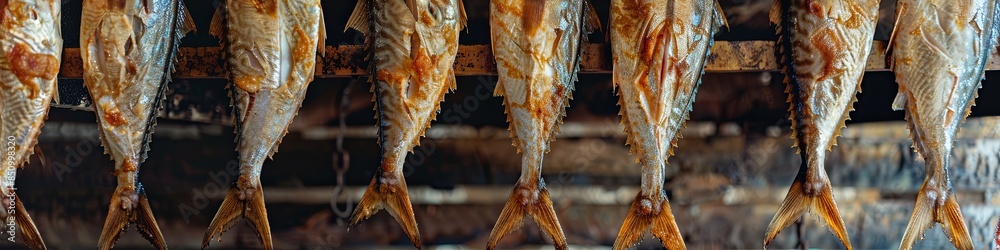 Appetizing smoked mackerel The process of smoking fish for home use ...