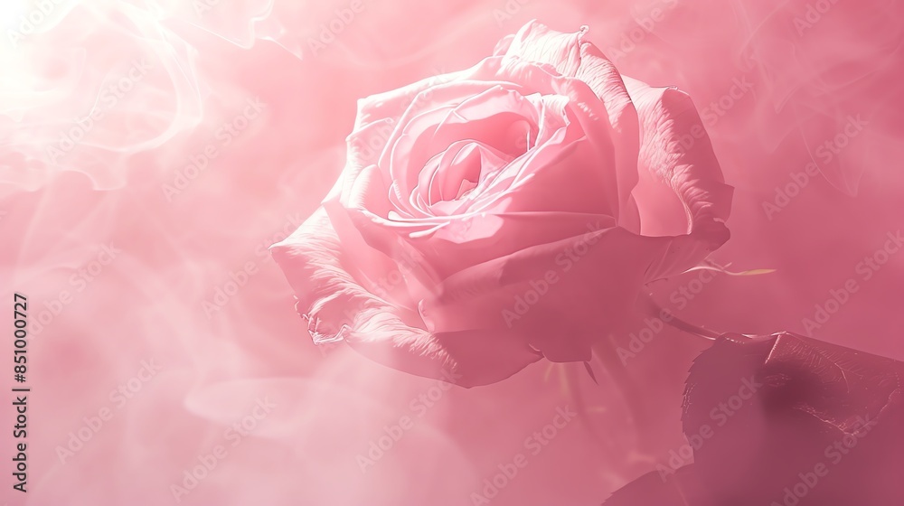 Misty rose background with soft, dispersed light pooling in the center ...
