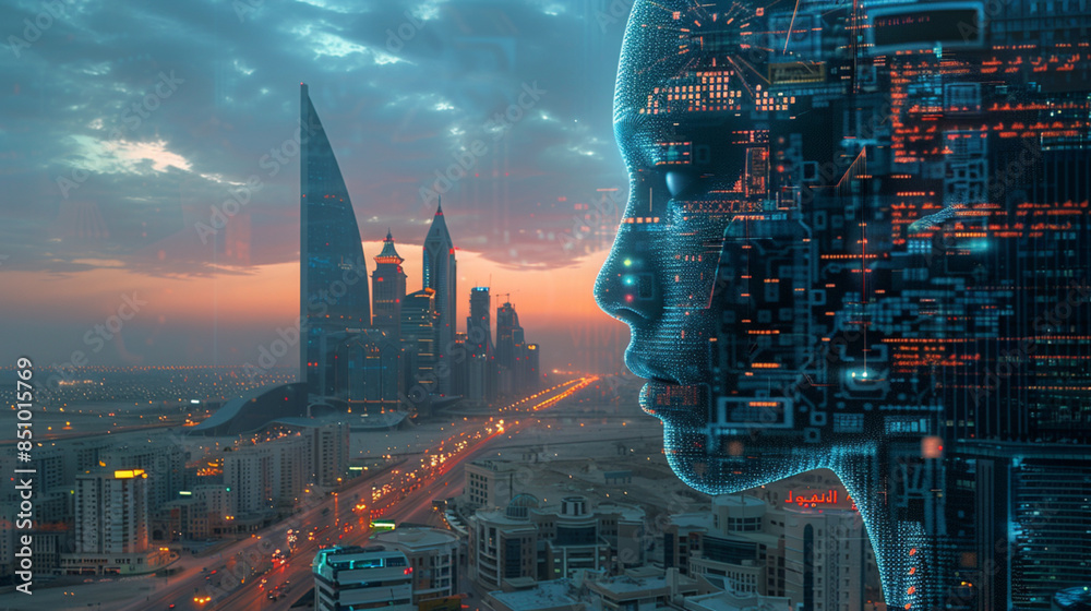 Ultra-detailed illustration of AI-based cybersecurity threat with ...