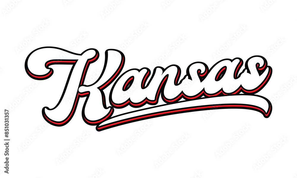 Vector Kansas text typography design for tshirt hoodie baseball cap ...