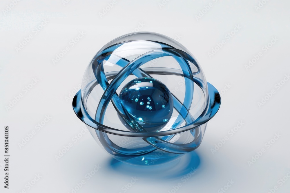Three-dimensional Atom Model of Carbon Molecule with Electrons Orbiting ...