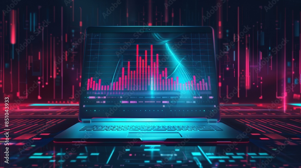 Design of UI for 3D laptop. Concept webinar, online training ...