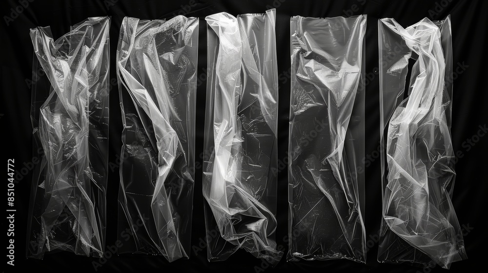 Cover polyethylene packaging with wrinkled and torn effects. Cover ...