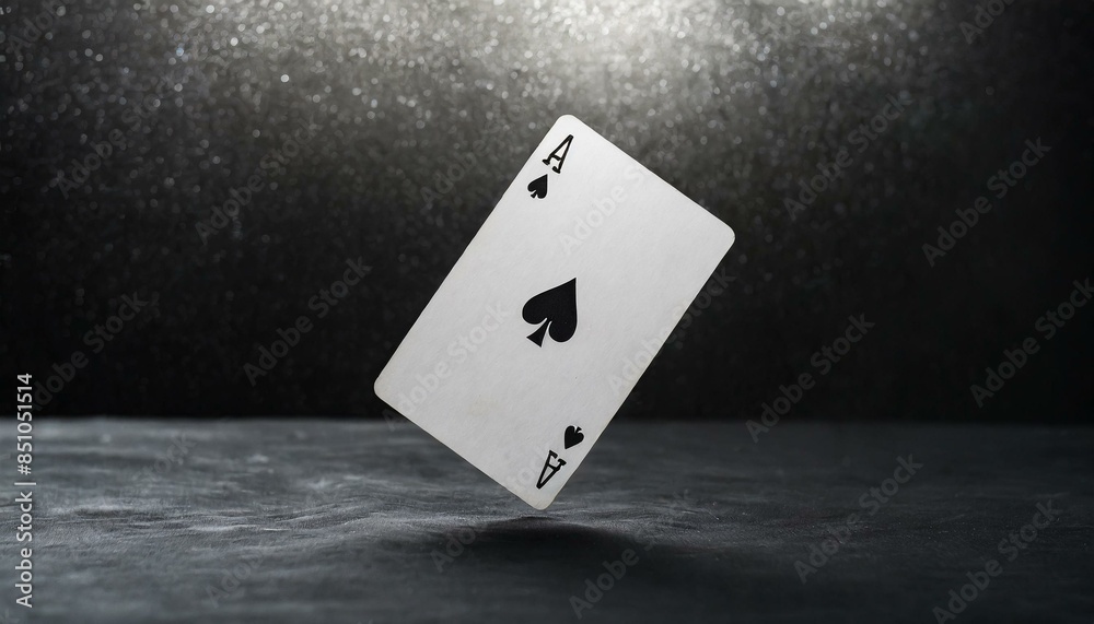 ace of spades, photograph of ace of spade playing card falling to the ...