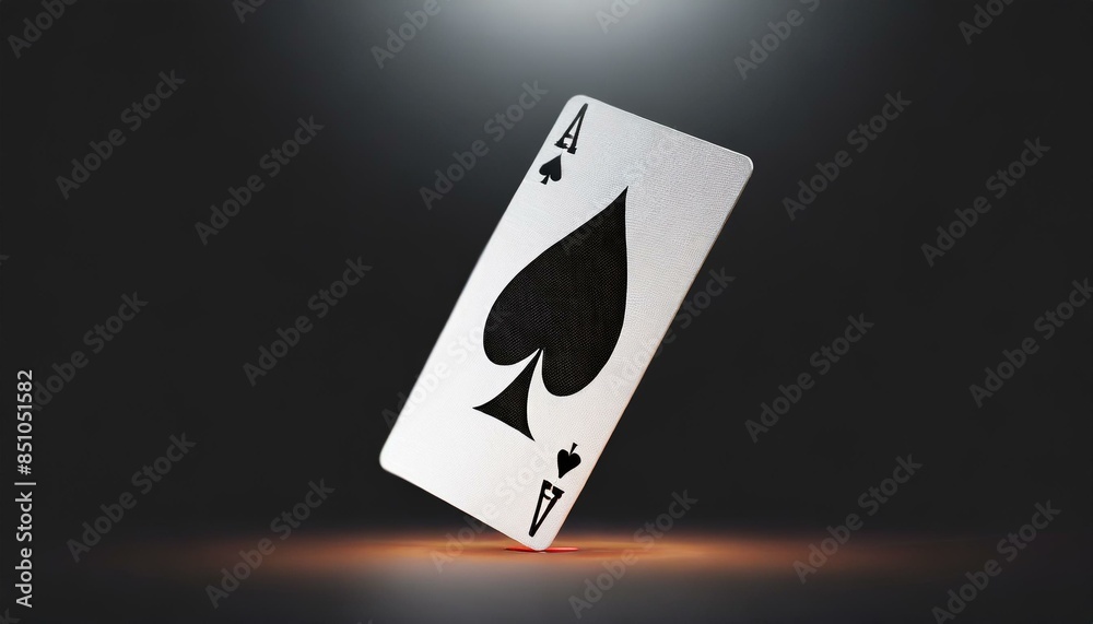 ace of spades, photograph of ace of spade playing card falling to the ...