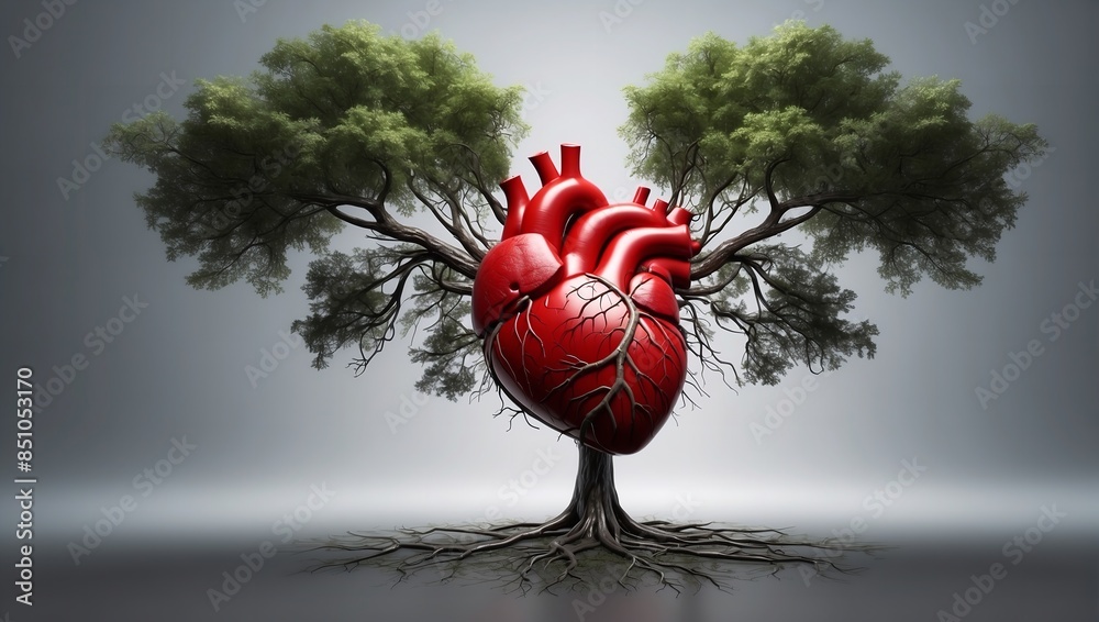 Human heart health concept as a symbol for growing a body organ and the ...