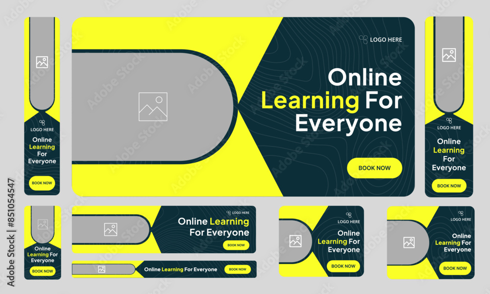 Customizable vector eps online learning web set banner design ...