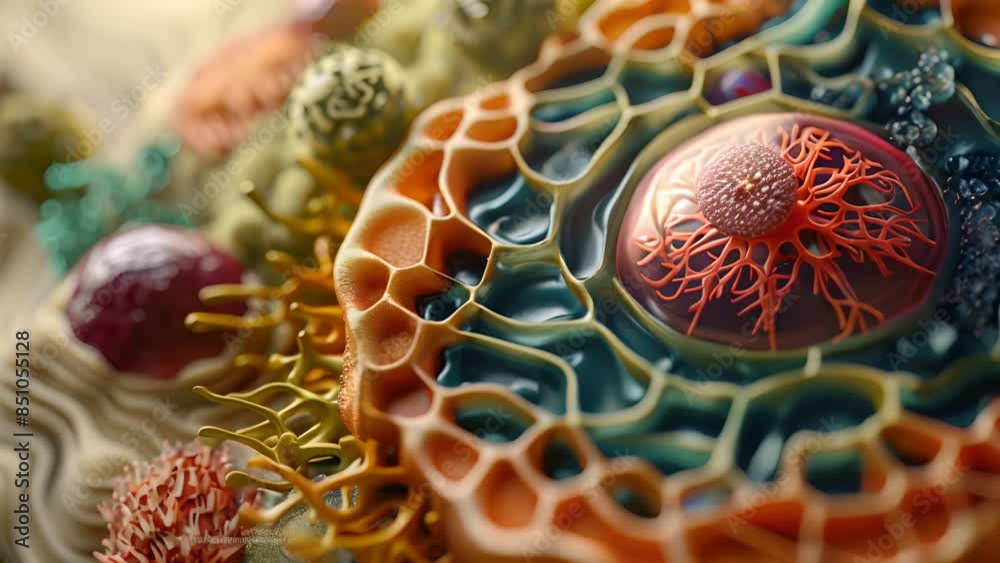 An examination of a pollen grain at a microscopic scale, capturing the ...