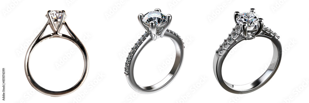 Beautiful silver engagement ring set with a diamond on Transparent png ...