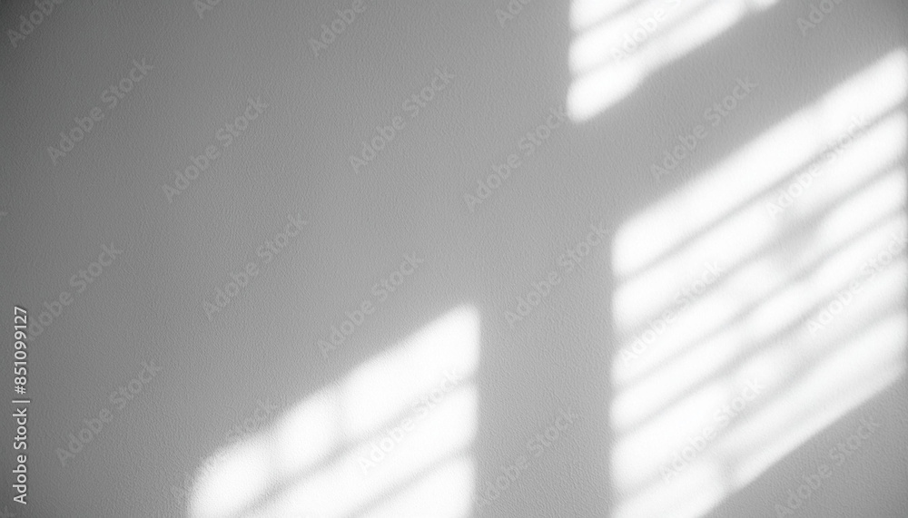 Natural Light and shadow from window overlay effect on white background ...