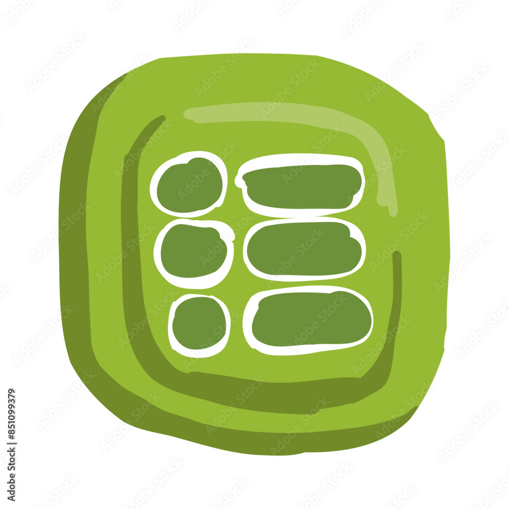 Menu button in cartoon doodle style, mobile app asset, video game ui ...