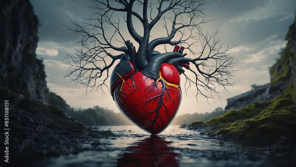 Human heart health concept as a symbol for growing a body organ and the ...