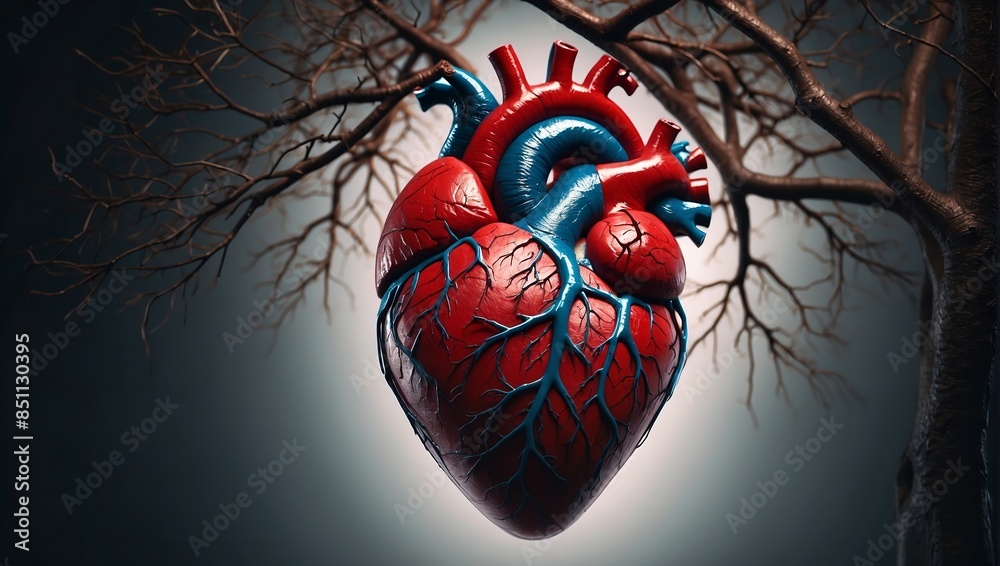 Human heart health concept as a symbol for growing a body organ and the ...