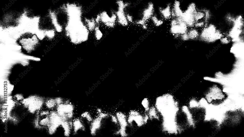 Black ink rorschach effect abstract background artistic flow splatter ...