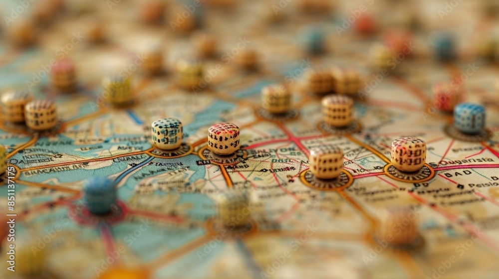 Old Maps With Modern Data Visualization Background Combining Antique Maps With Contemporary