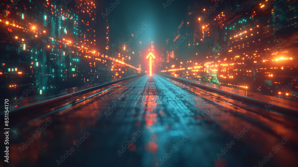 A conceptual art piece symbolizing 'Traffic Recovery'. The image should ...