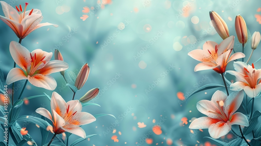 Daisy colored writing paper template with cute little lilies at the ...