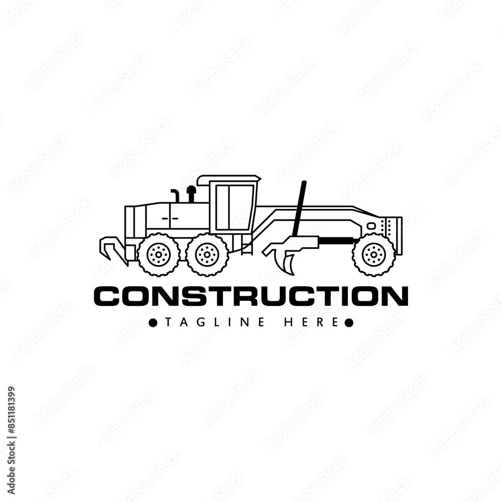motor grader logo on white background Stock Vector | Adobe Stock