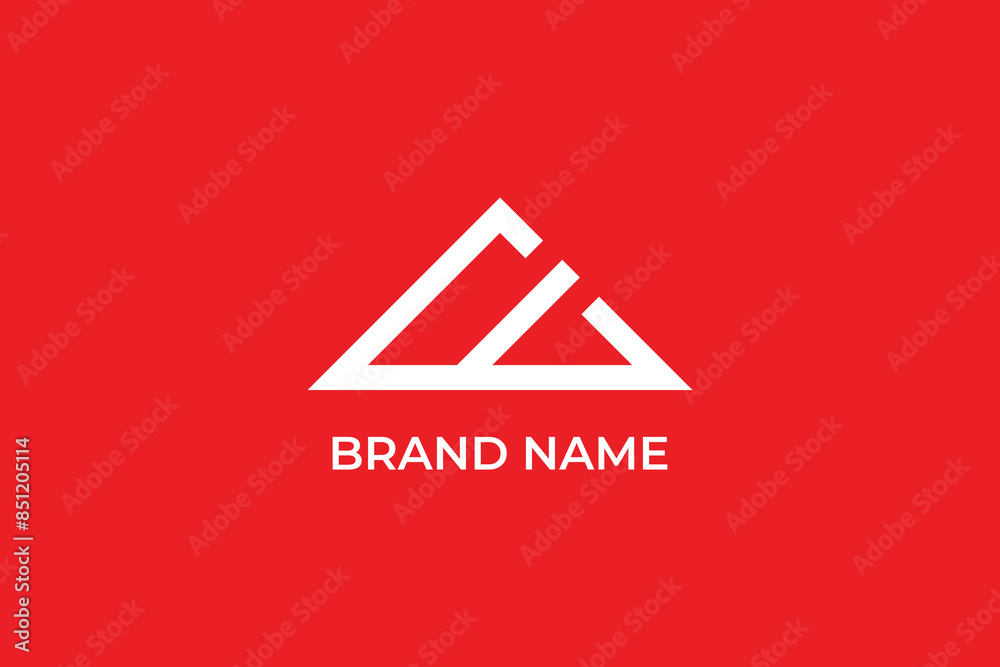 Concentric triangular prism shaped alphabet letter e logo symbol vector ...