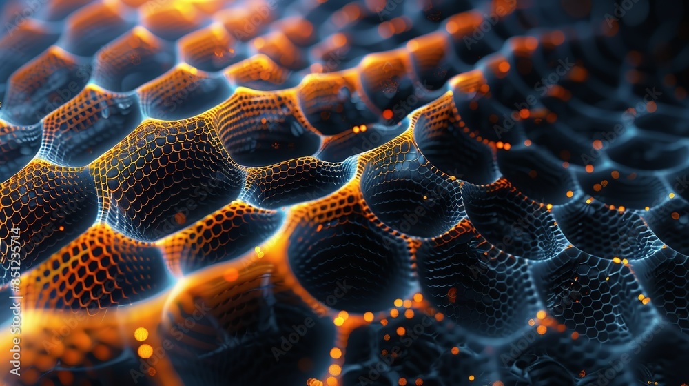 Abstract honeycomb patterns buzz with activity, adding texture and ...