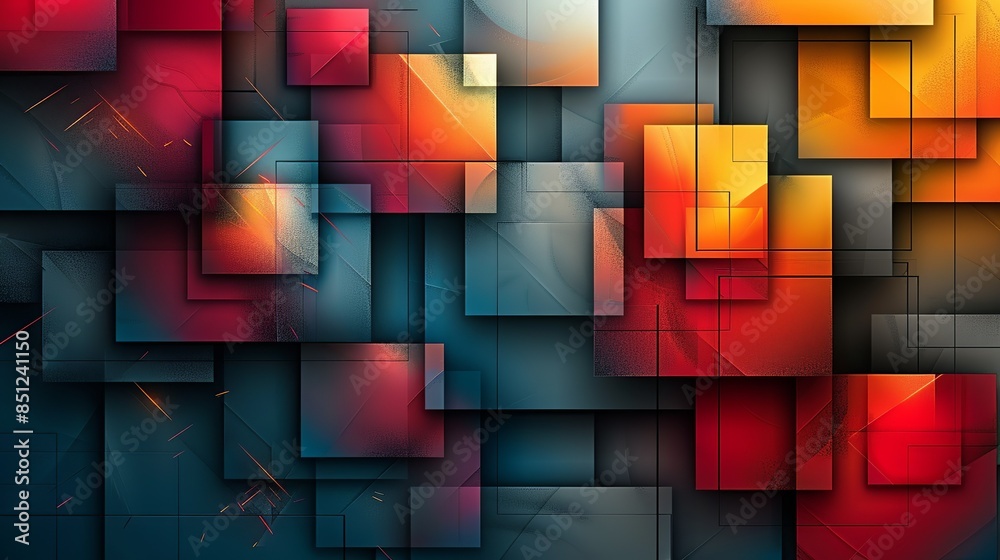 Abstract geometric shapes intersect and overlap, creating a dynamic visual experience. Abstract ...