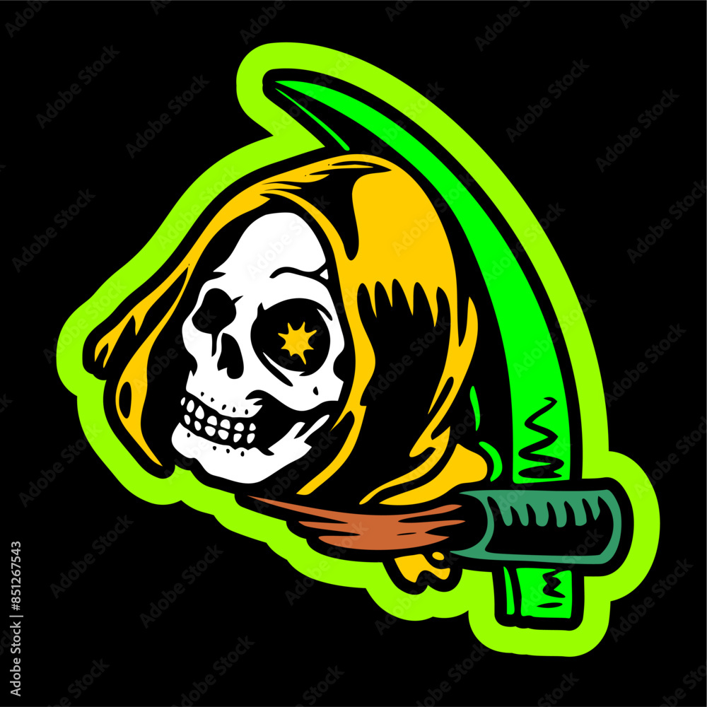 Vetor de vector illustration tracing artwork of a grim reaper death ...