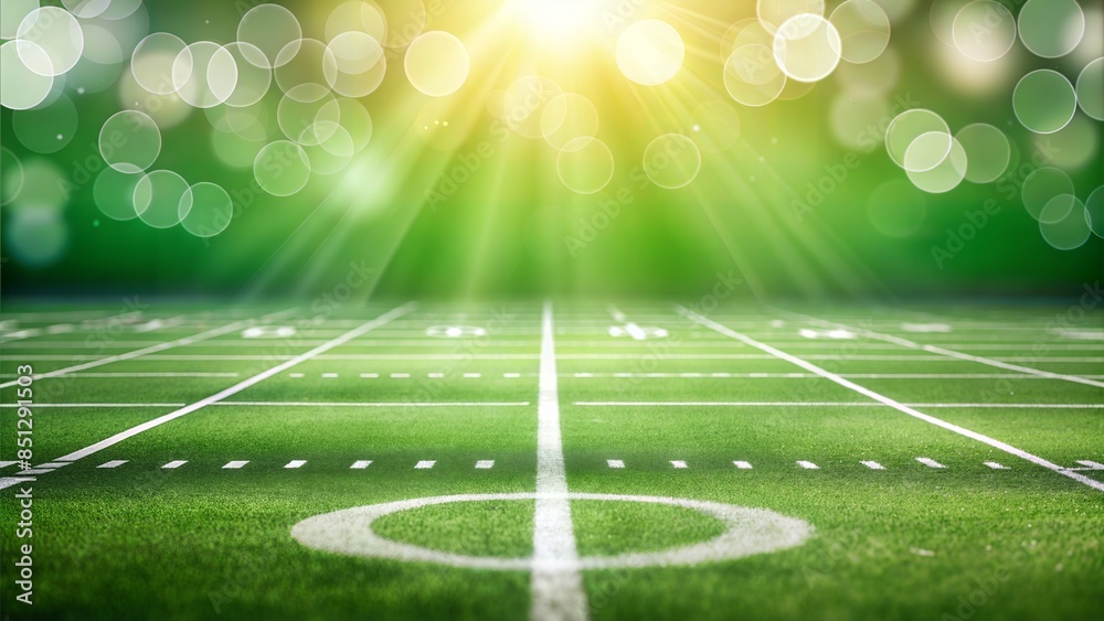 Football Field Blur: A green blurred background with subtle white lines ...