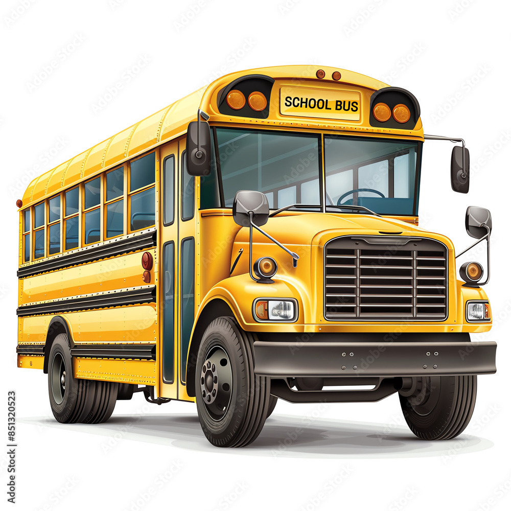 A school bus clipart, school supply element,yellow, isolated on white ...