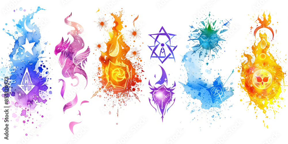 series of arcane symbols being inscribed in mid-air, each symbol ...