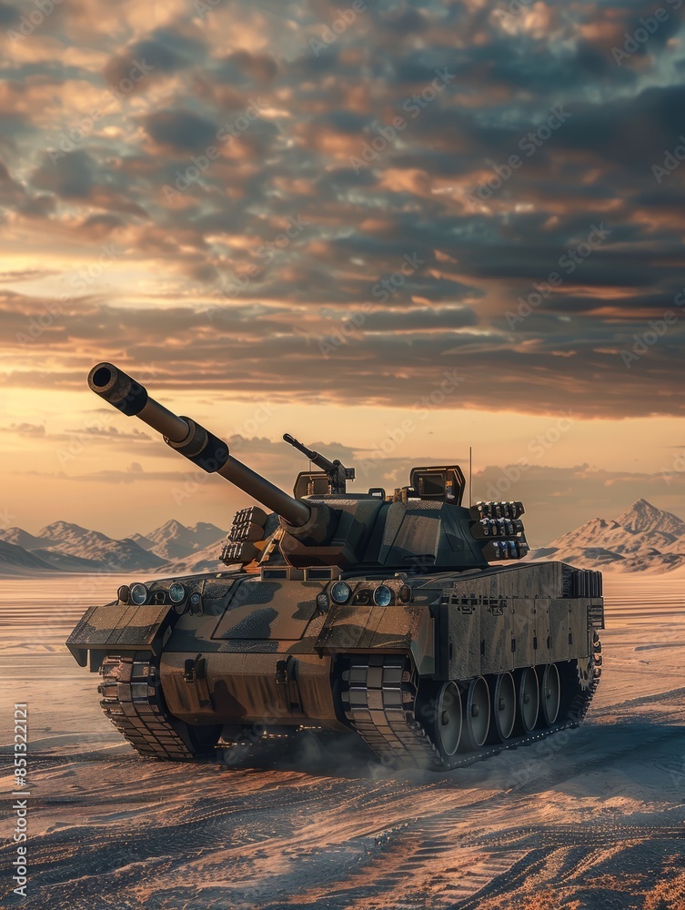 'military heavy desert focus tank rendering 3d american army technology ...