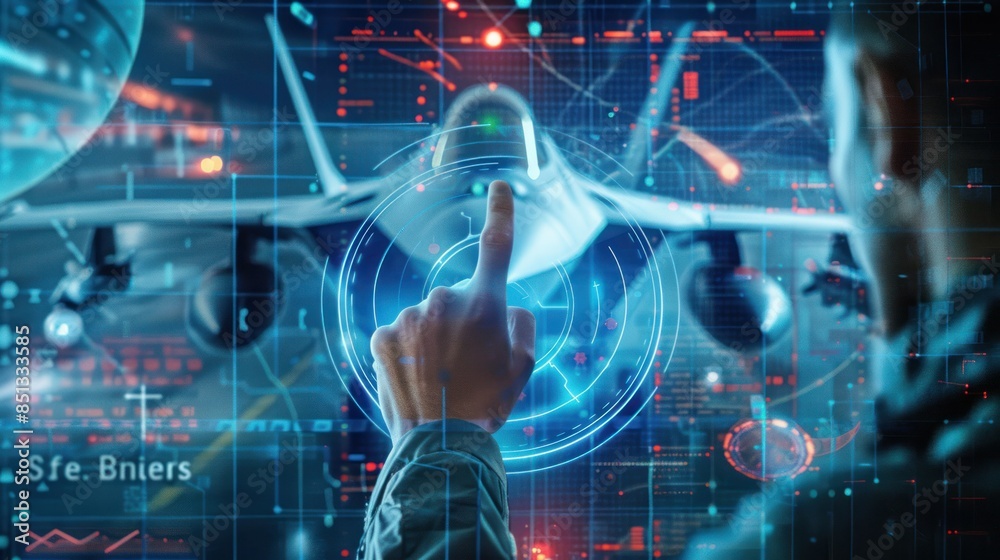 New generation fighter aircraft, innovative concept technology. Stock ...