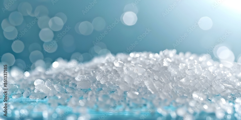 Macro shot of salt crystals extracted from seawater in desalination ...