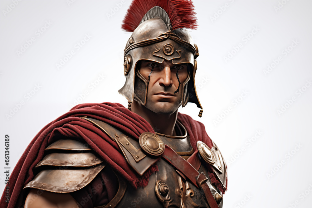 Ancient Roman soldier on a white background. Topics related to ancient ...
