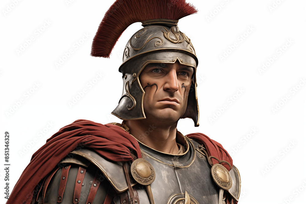 Ancient Roman soldier on a white background. Topics related to ancient ...