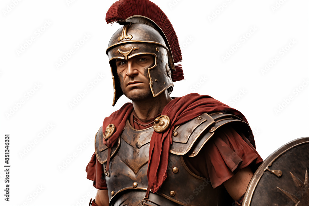 Ancient Roman soldier on a white background. Topics related to ancient ...