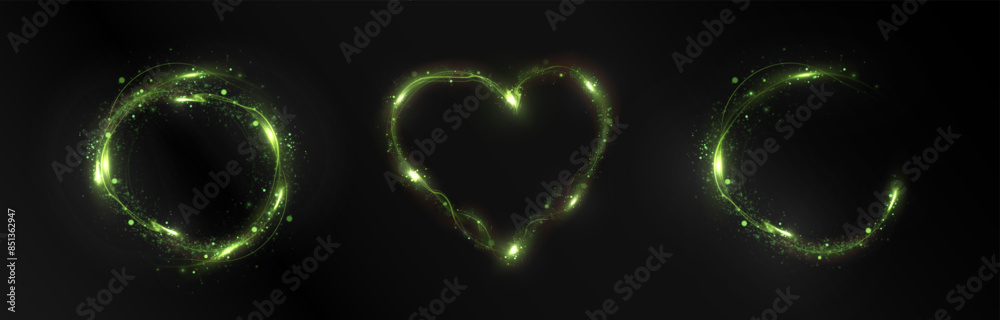 Vetor do Stock: Magic green wind png festive isolated on transparent ...