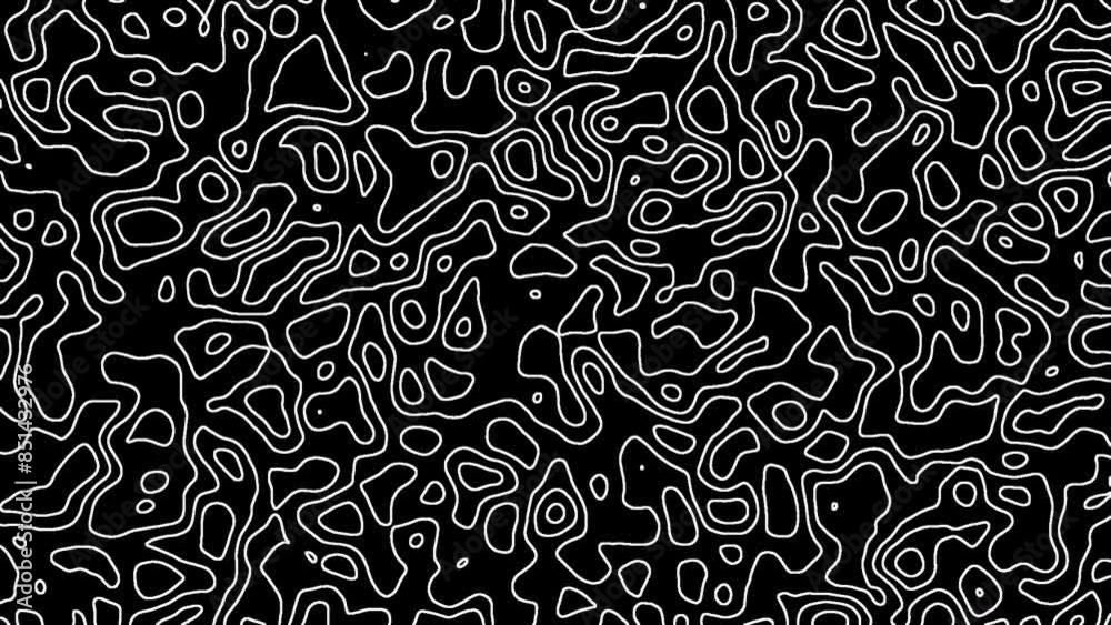 Gray outline topographic contour map abstract tech motion graphic ...