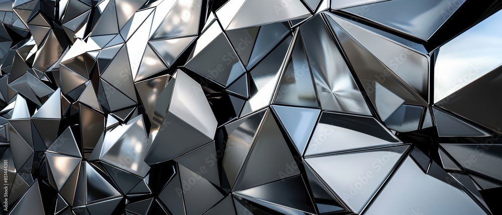 Abstract Geometric Background With Reflective Triangular Shapes Modern Architecture Design With