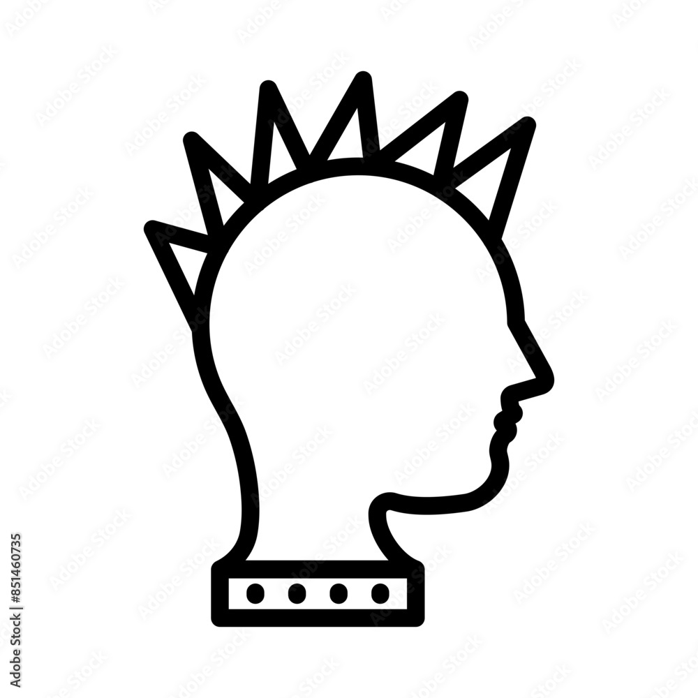 Rocker line icon. Rock n roll icon. Rock music icon isolated on white ...