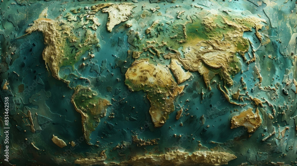 A high-resolution satellite image of the Earth with an overlay of ...