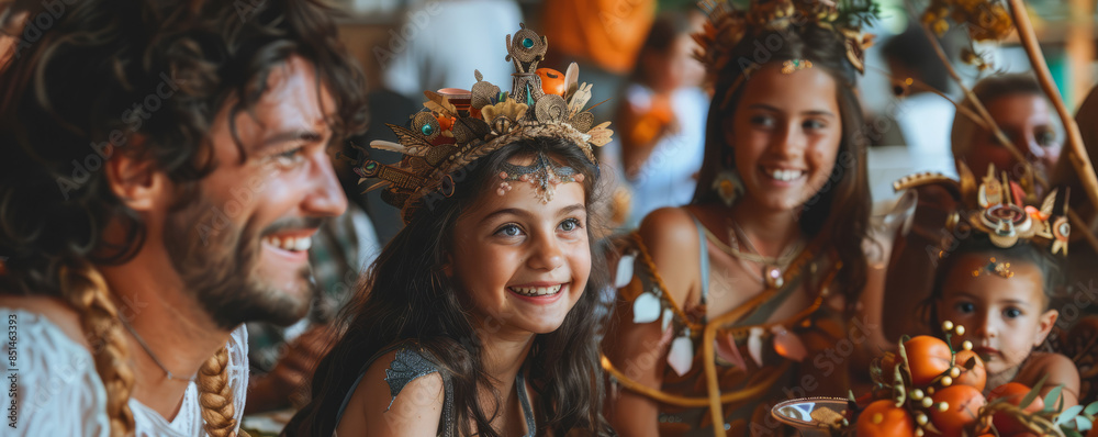 A family hosting a themed costume party inspired by mythology and ...