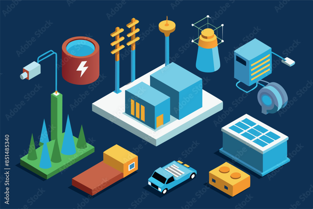 elements associated with energy production and distribution. a ...