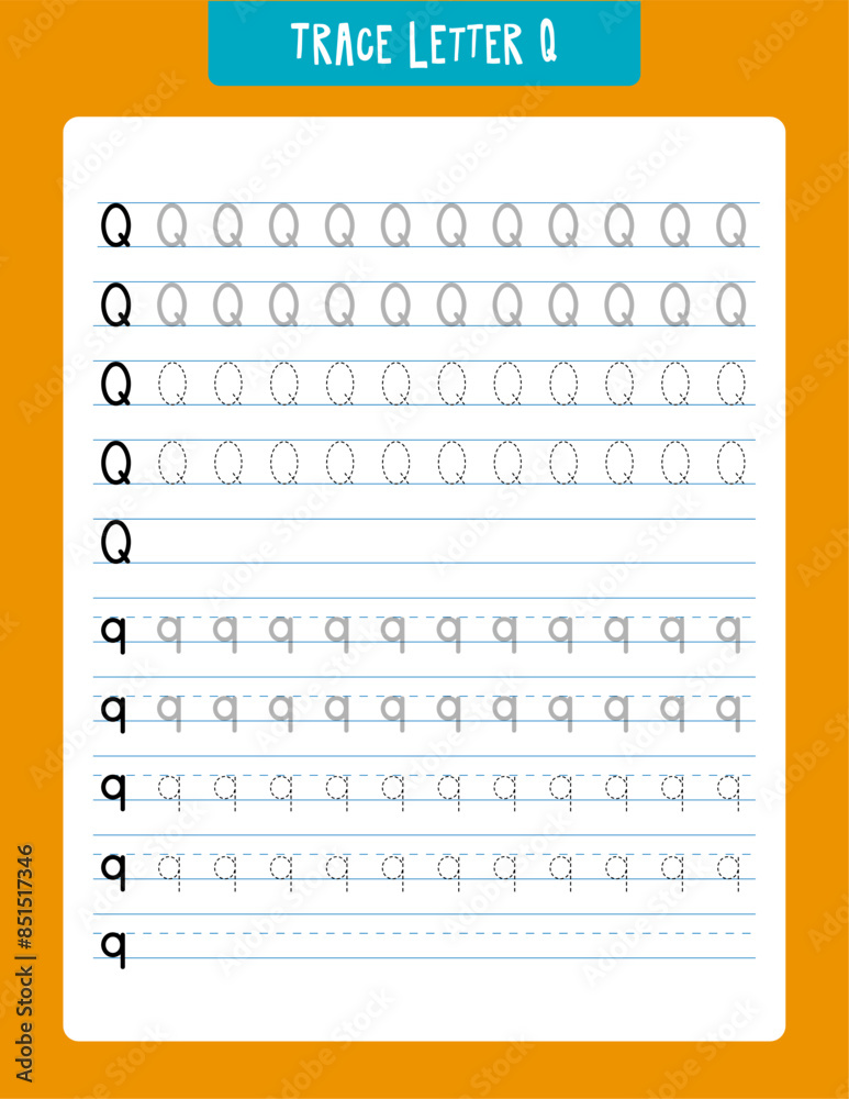 Alphabet tracing worksheet designed to help children practice writing ...