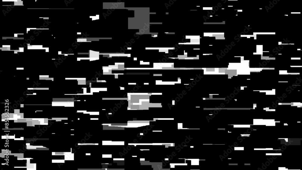 This is a seamless looping animation of a static noise glitch effect ...