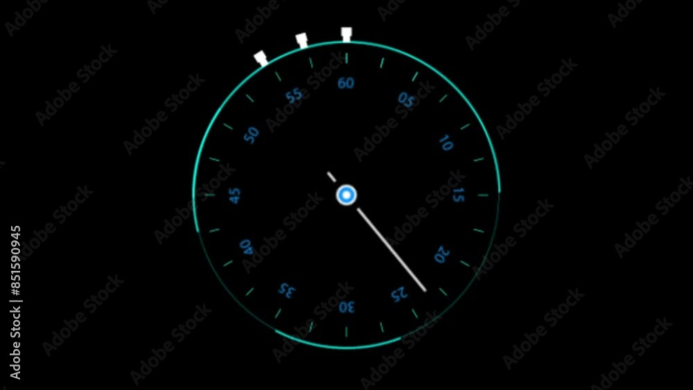 Vidéo Stock This video shows an animated speedometer gauge, with a ...