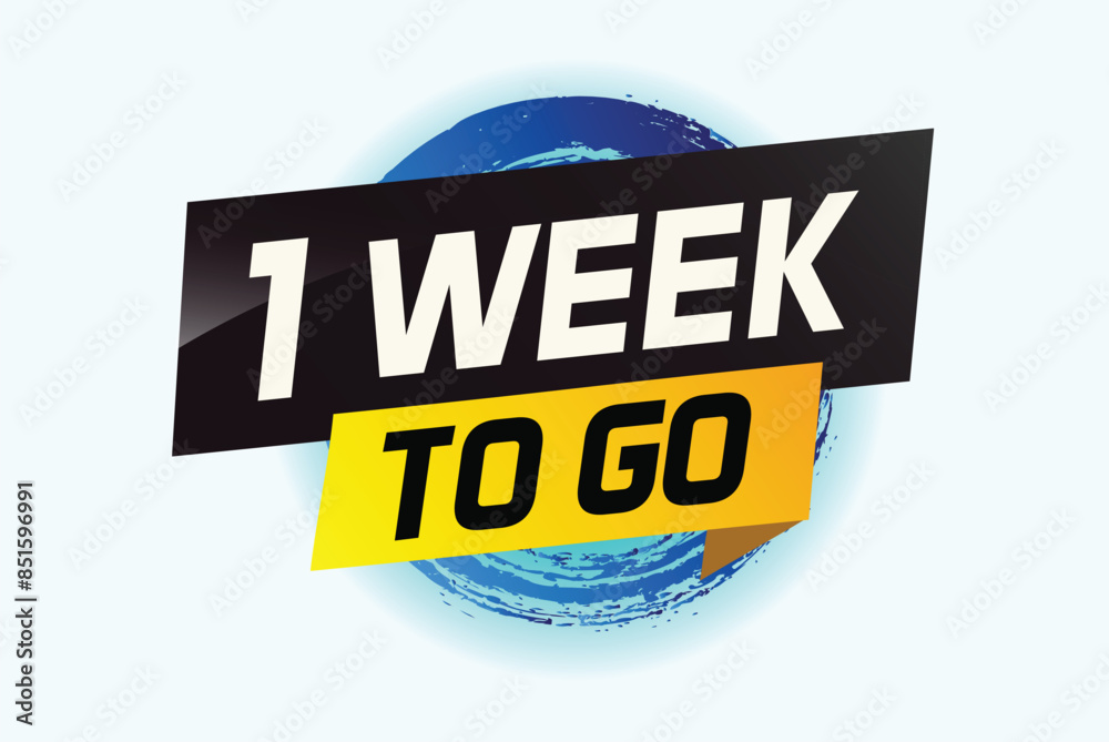 1 week to go word concept vector illustration and 3d style for use ...